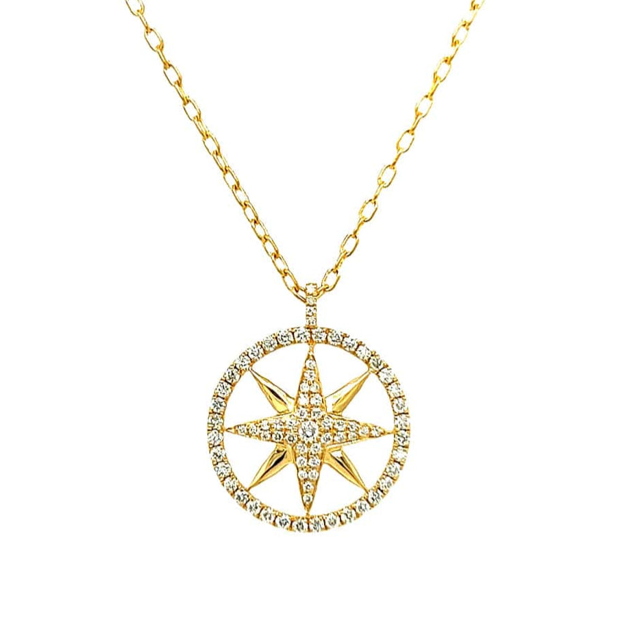 18K Yellow Gold Diamond Star Necklace – Goldsmith Jewelry Shoppe I ...