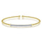 14K Yellow Gold Bujukan Split Cuff Bracelet with Diamond Pavé Bar ...