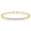 14K Yellow Gold Bujukan Split Cuff Bracelet with Diamond Pavé Bar ...